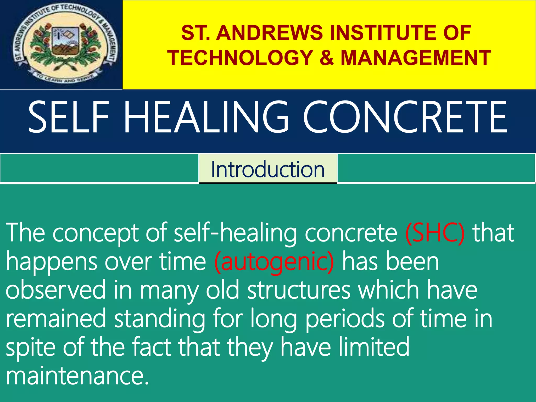 Self healing concrete B.Tech Ppt | PPT