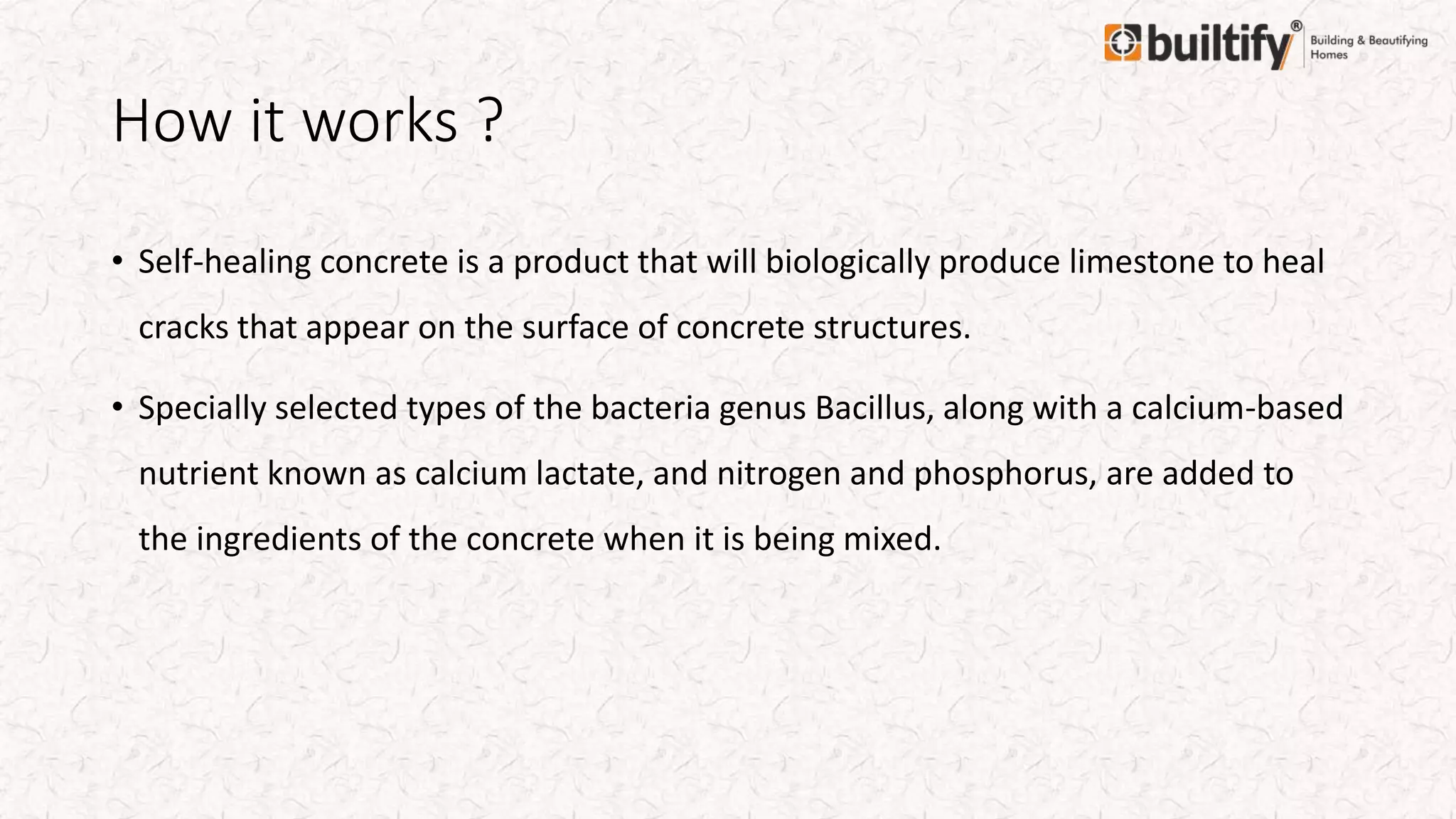 Self healing concrete | PPTX