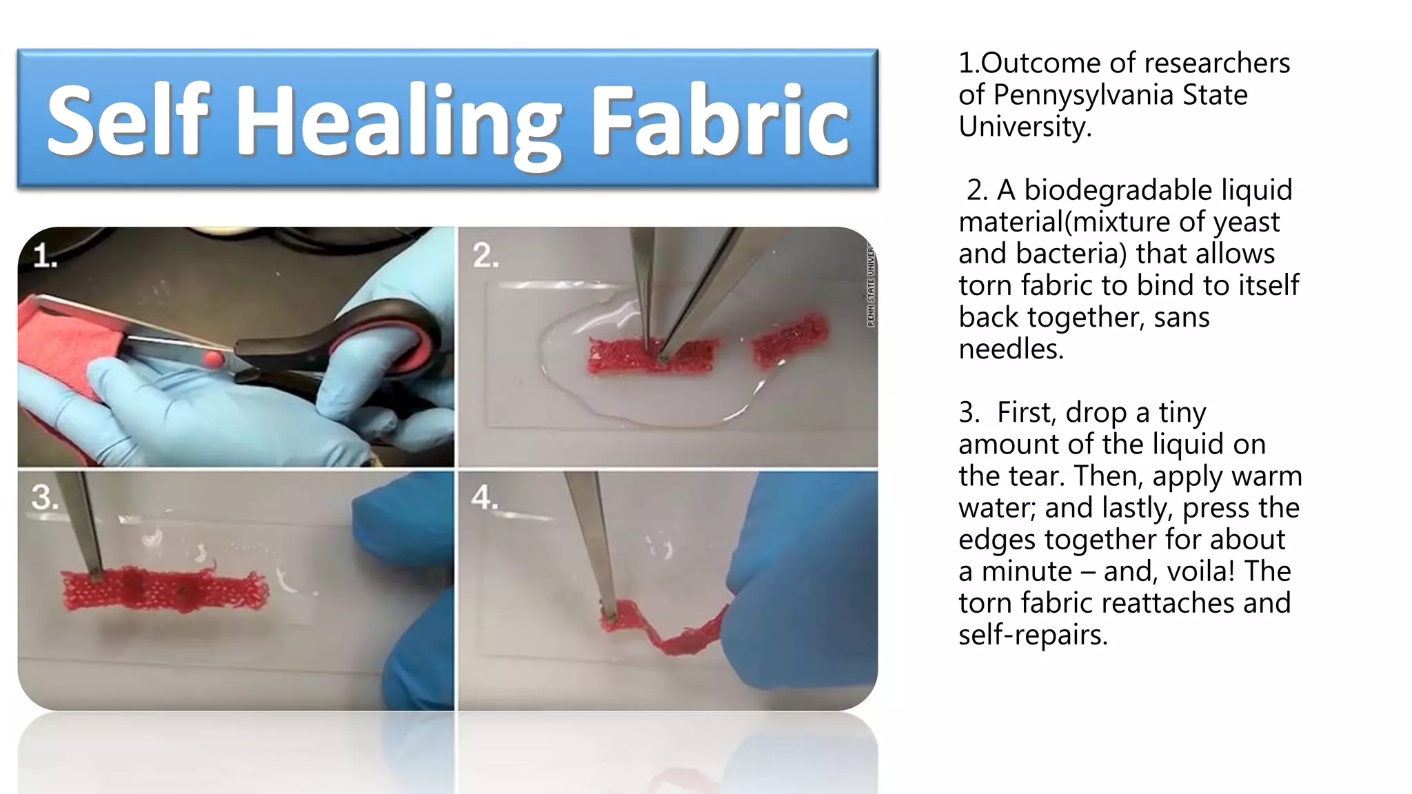 Self healing materials (physics) | PPTX