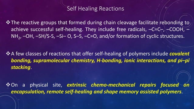 An Introduction to Self healing polymers | PPTX
