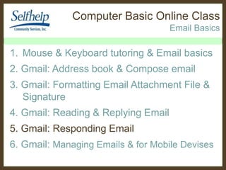 eMail 101 (4) Class for Self help Virtual Senior Center | PPTX