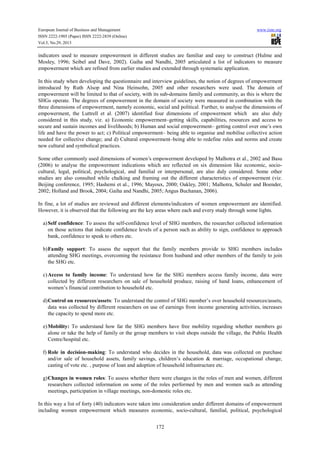 Self help groups an empowerment model or financial model perceptions of ...
