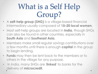 Self help groups in india | PPTX