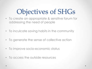 Self help groups in india | PPTX