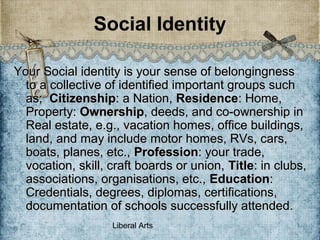 SELF AND IDENTITY: SOCIAL PSYCHOLOGY | PPT