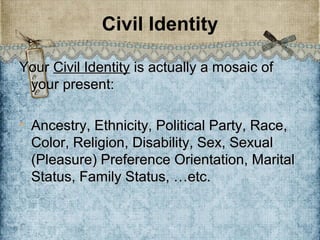 SELF AND IDENTITY - SOCIAL PSYCHOLOGY 200 | PPT