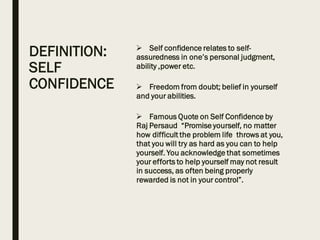 Definition ofSelf Image & self confidence | PPT