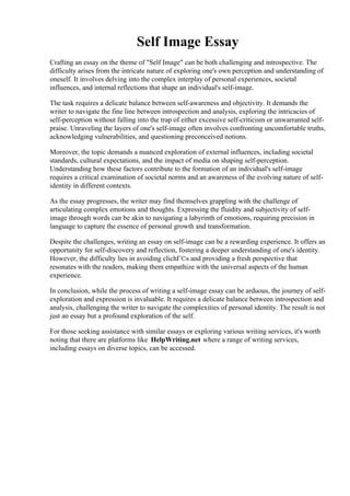 Self Image Essay. 006 Essay Example Personal About Yourself Examples ...