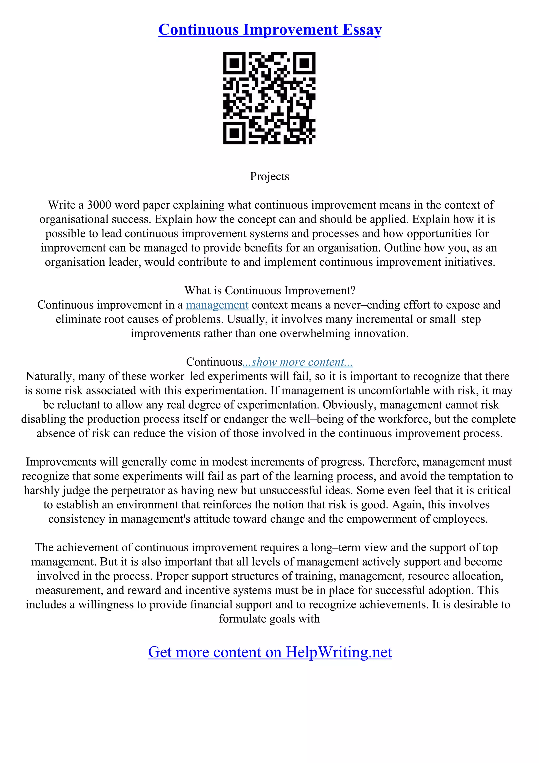 Self Improvement Essay | PDF