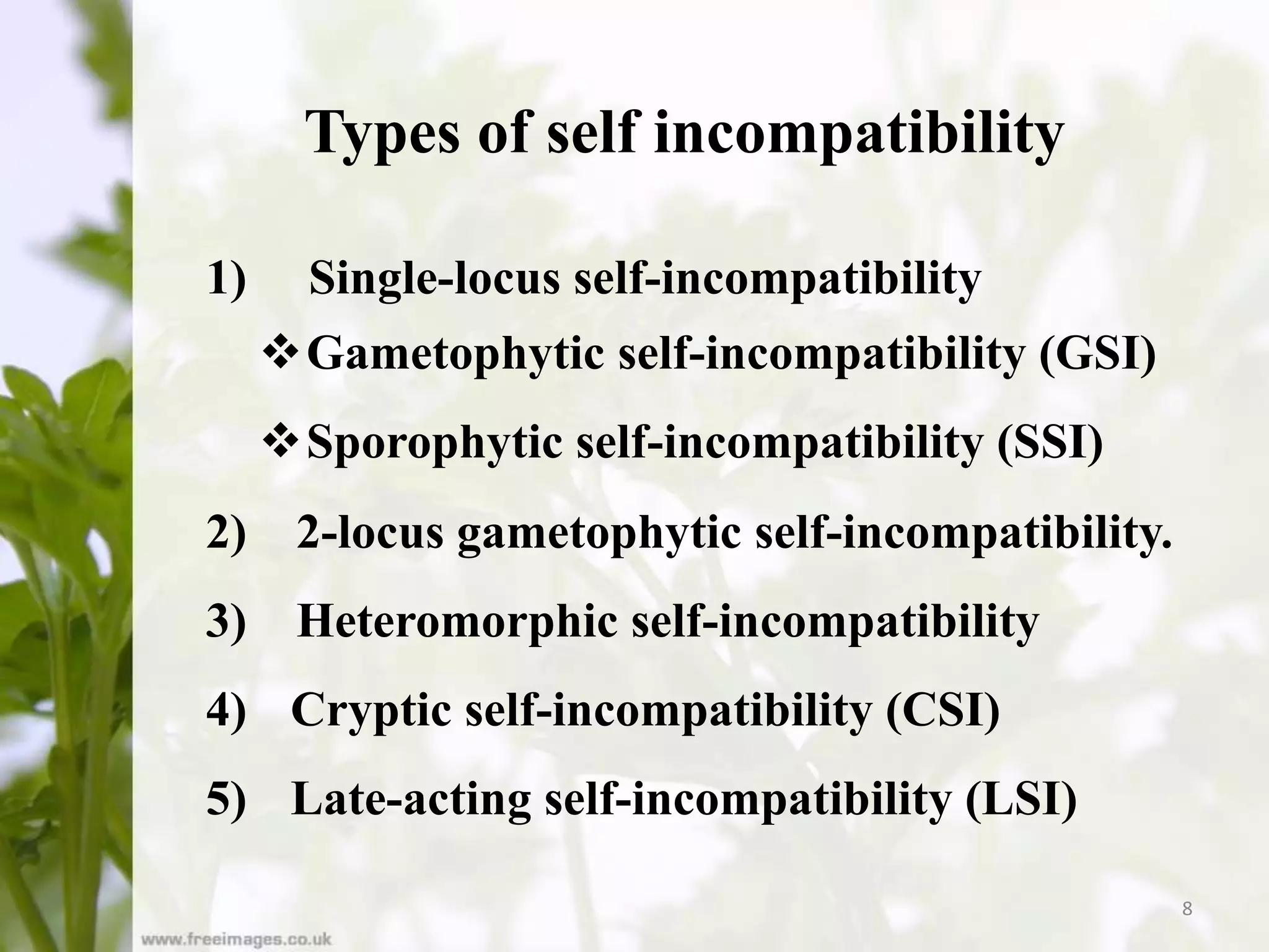 Self incompatibility in Plants | PPTX