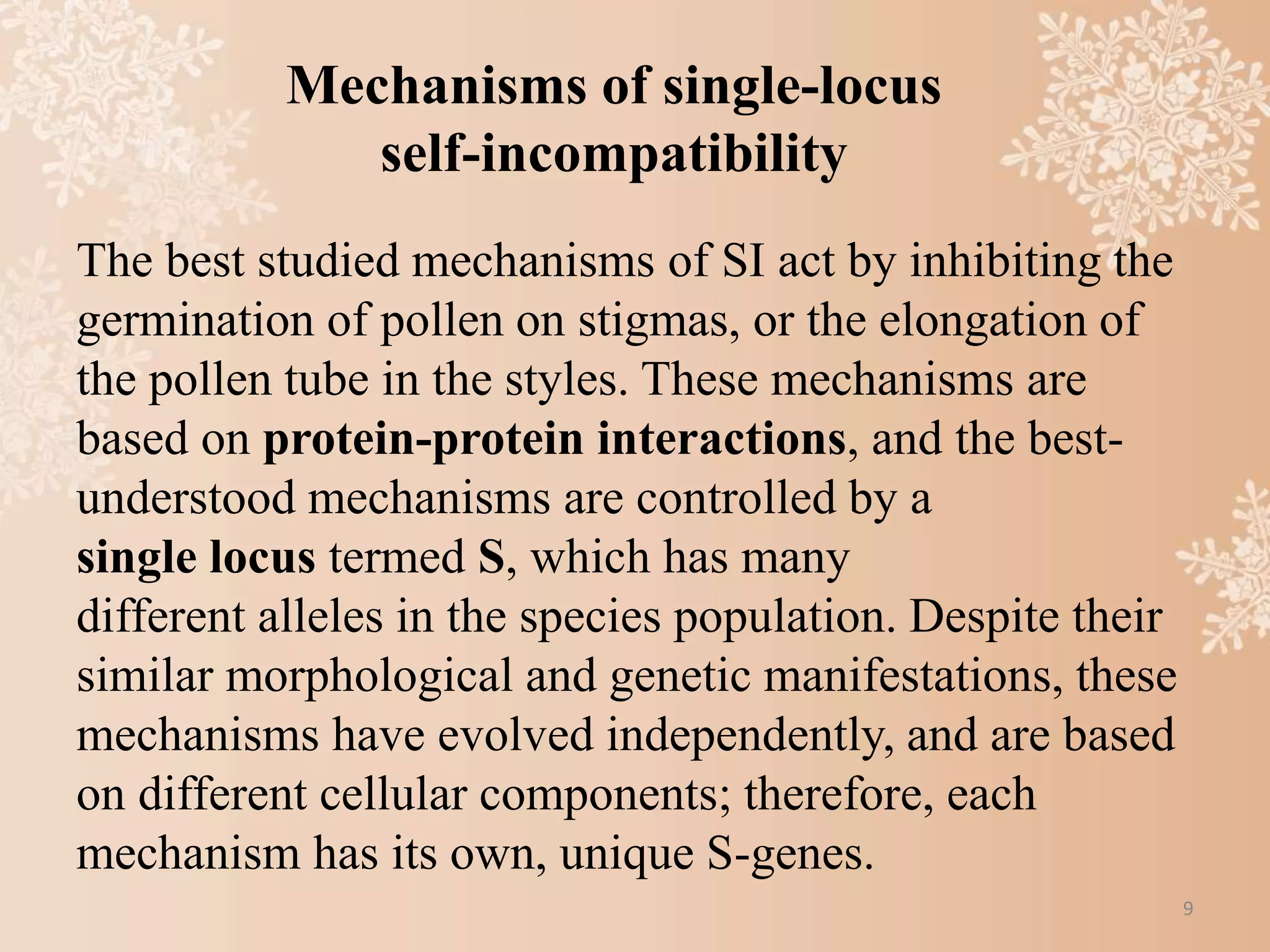 Self incompatibility in Plants | PPTX
