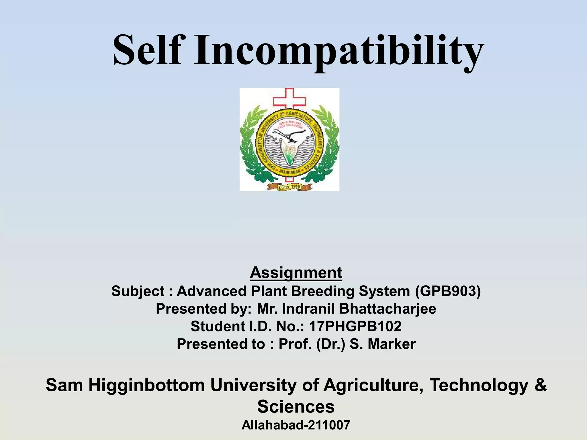 $Self incompatibility | PDF