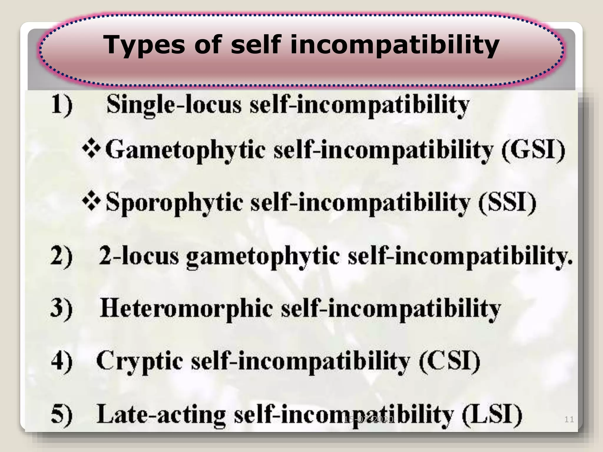 Self incompatibility | PPT