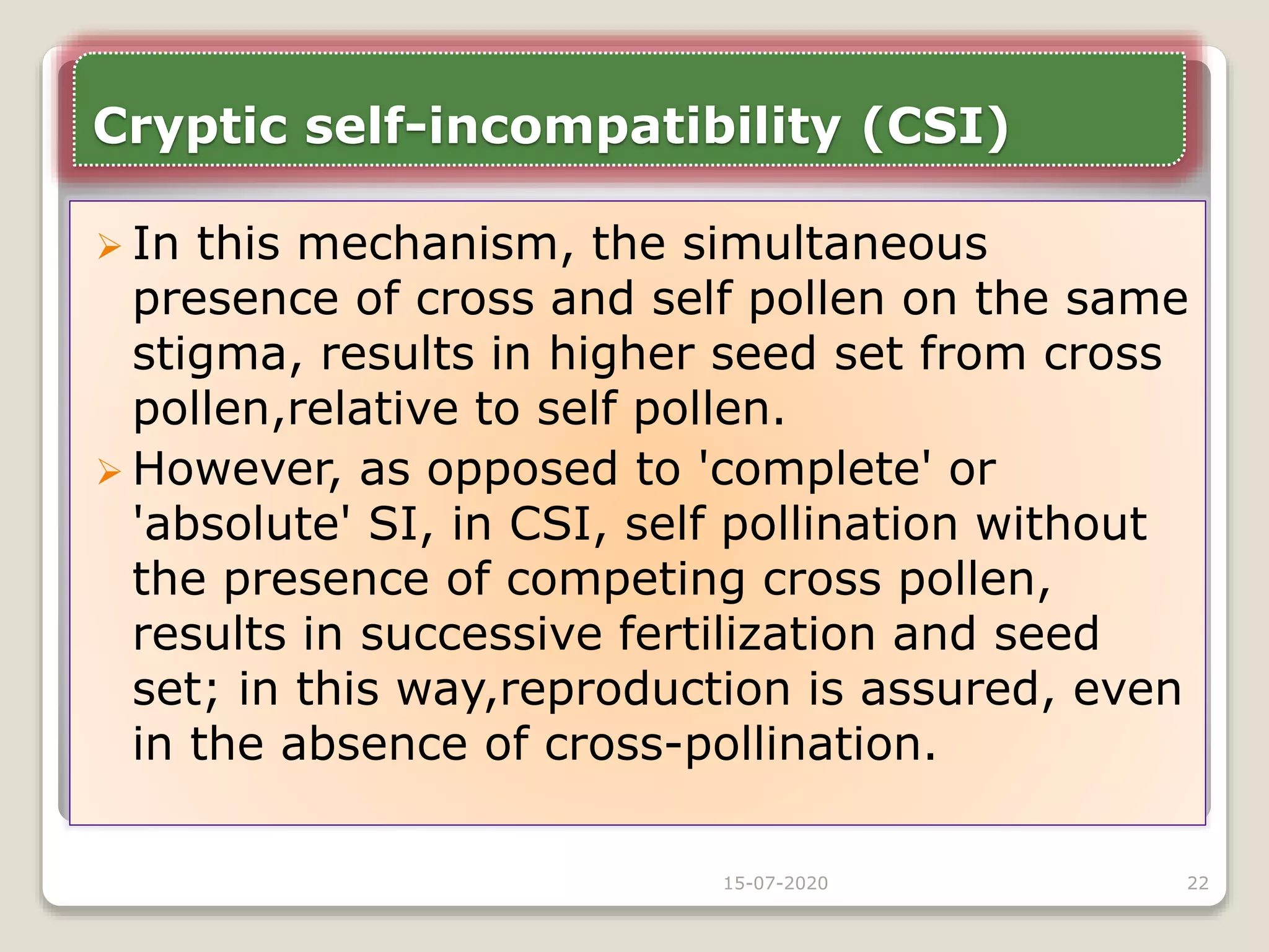 Self incompatibility | PPT