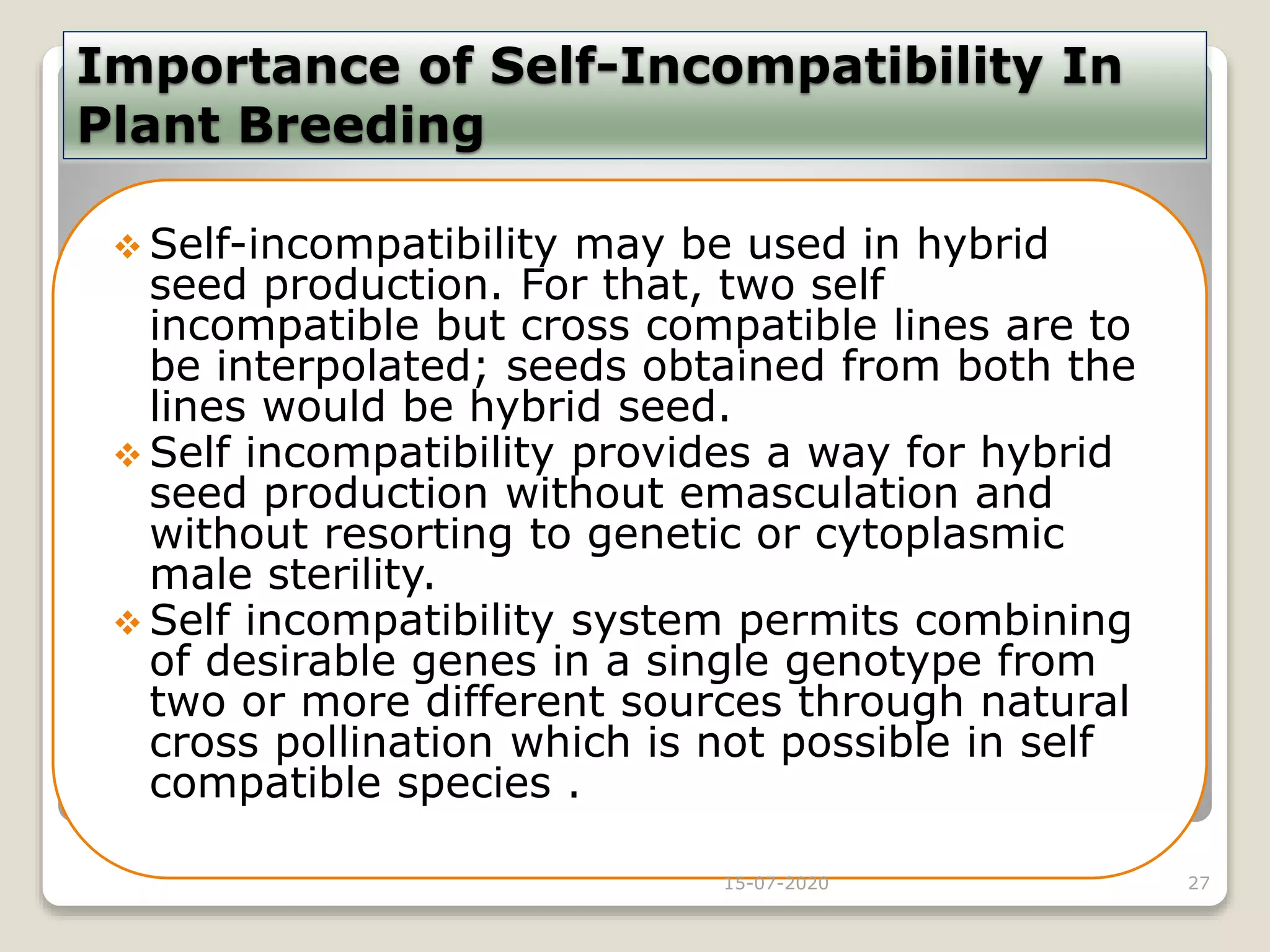 Self incompatibility | PPT