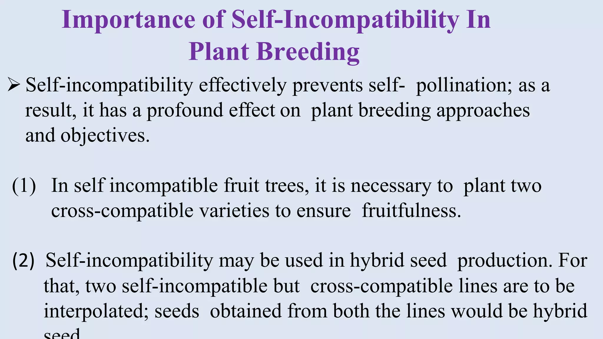 Self incompatibility in Plants | PPTX