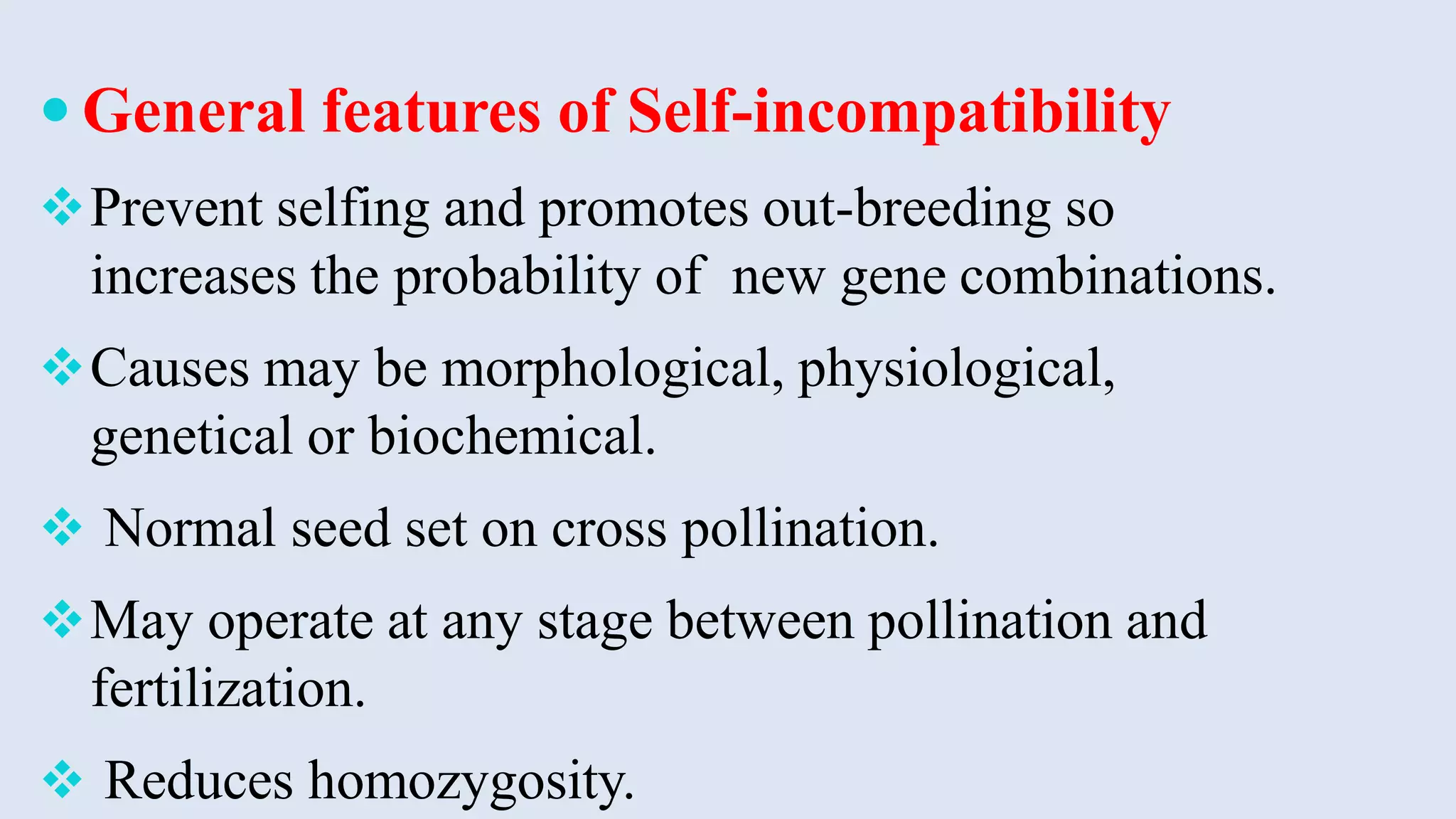 Self incompatibility in Plants | PPTX