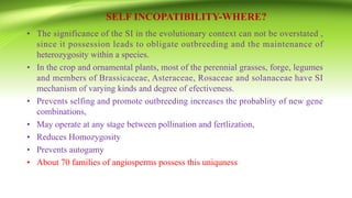 Self incompatibility in Flowers of Angiosperms | PDF