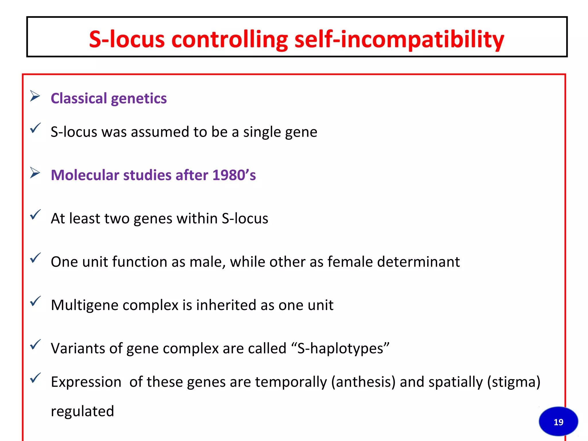Self incompatibility in plants: a pollination control mechanism in ...