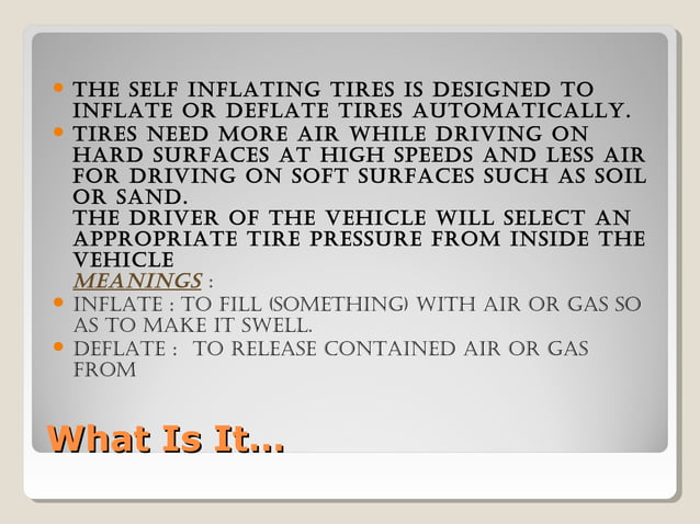 Self inflating tyres | PPT
