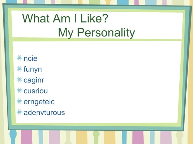 Self introduction | PPT | Games and Puzzles | Hobbies & Interests