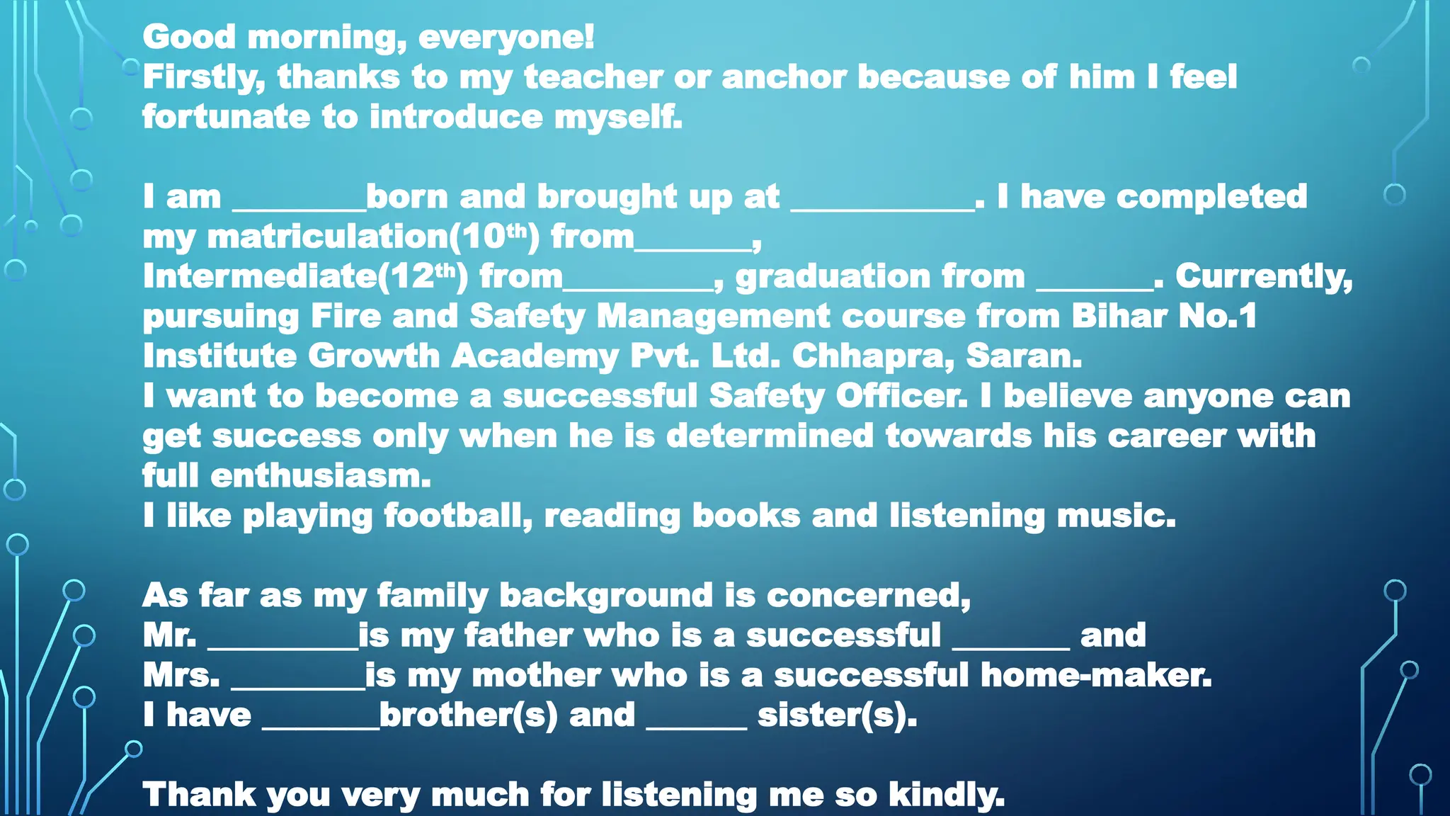 Self Introduction of yourself in easy way.pptx