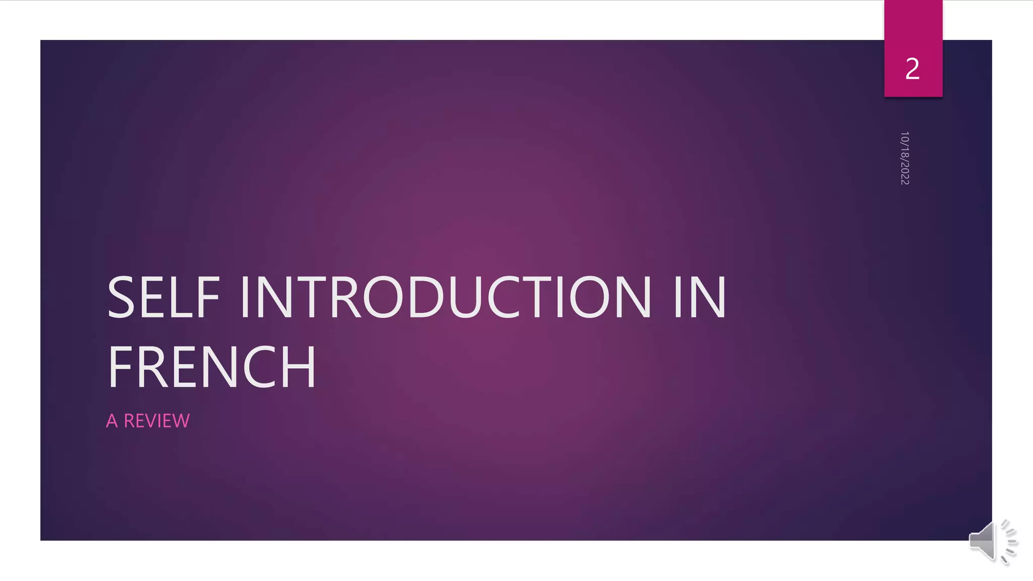 SELF INTRODUCTION IN FRENCH | PPTX