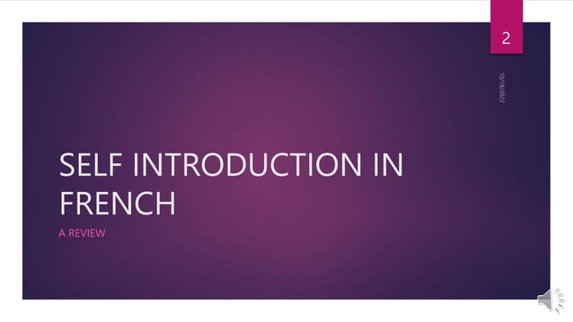 SELF INTRODUCTION IN FRENCH | PPTX