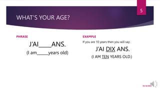 SELF INTRODUCTION IN FRENCH | PPTX