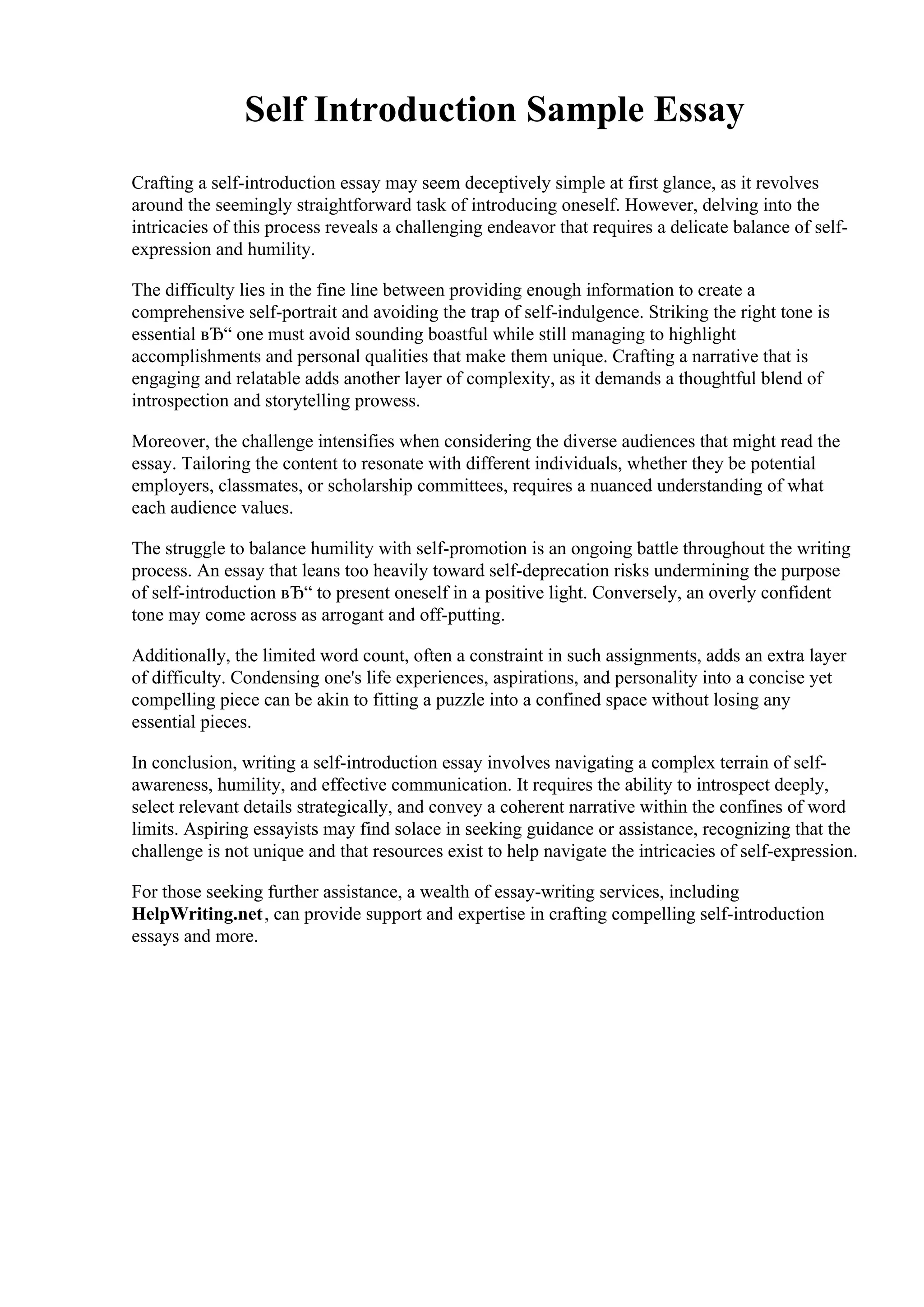 Self Introduction Sample Essay.pdf