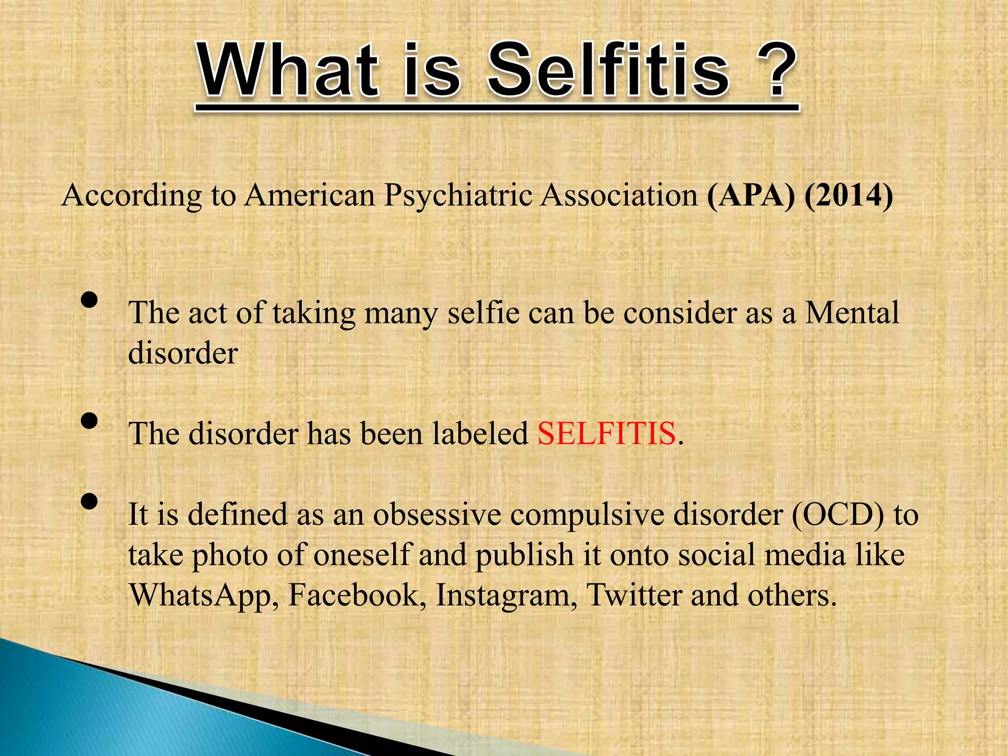 SELFITIS, SELFIE Presentation | PPT
