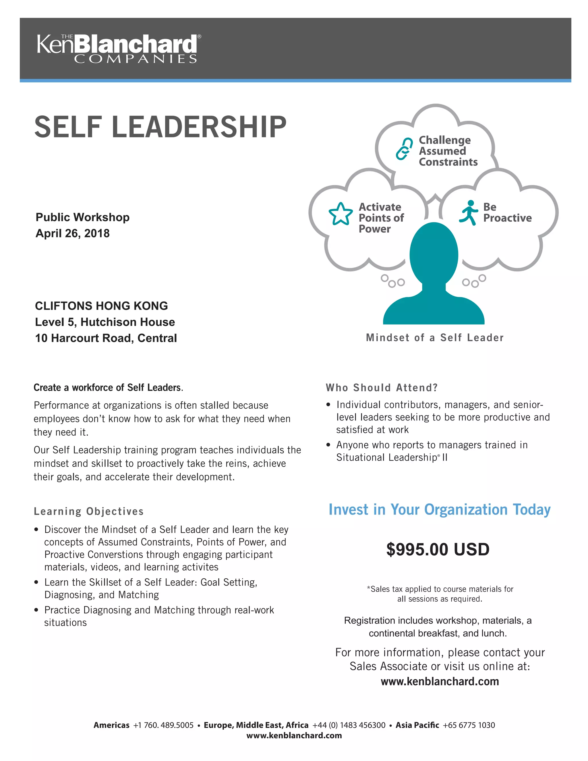 Self Leadership Workshop April 26, Hong Kong | PDF