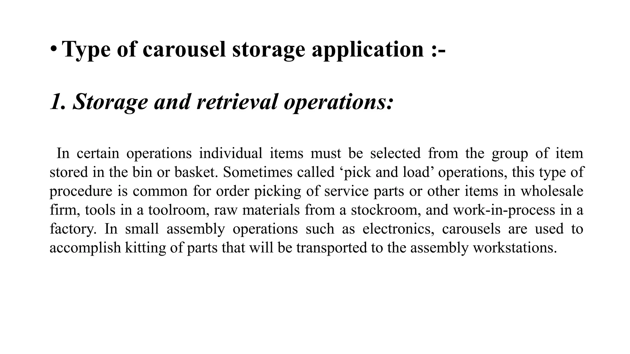 CAROUSEL STORAGE SYSTEMS (AUTOMATION IN PRODUCTION ) | PPTX