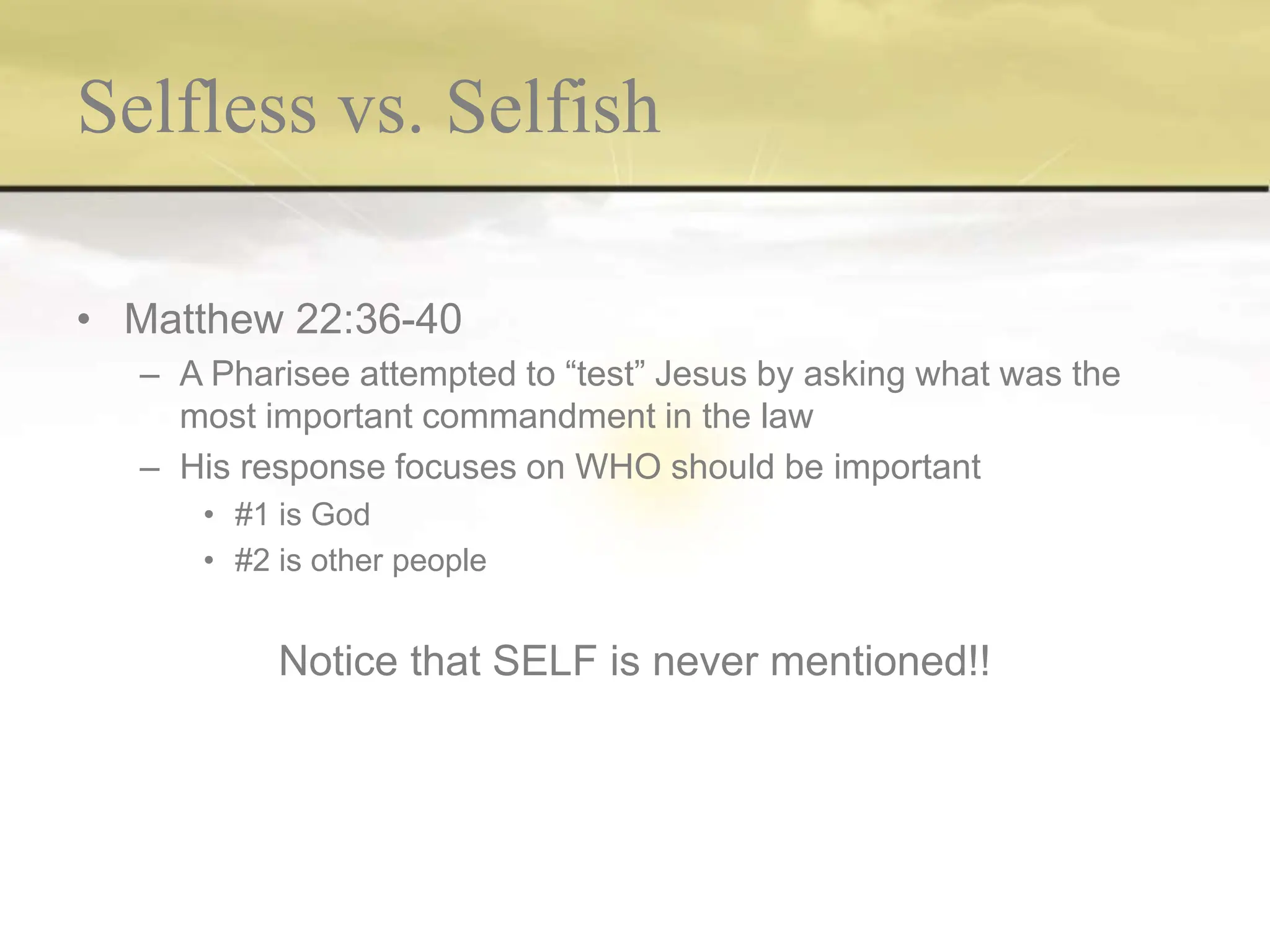 selfish versus self and other people ont | PPT | Free Download