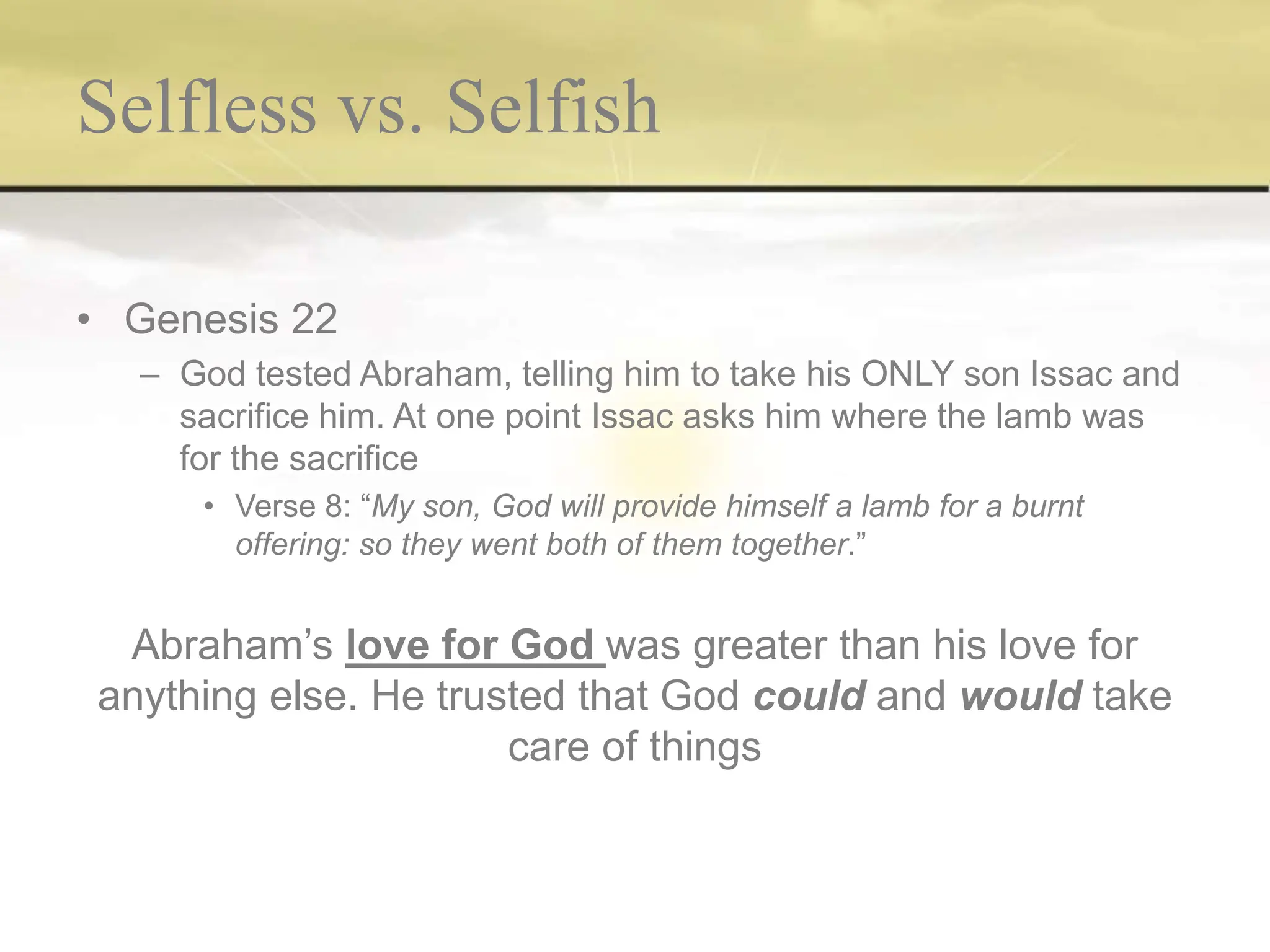 selfish versus self and other people ont | PPT