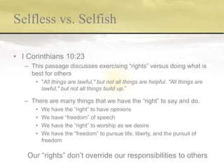 selfish versus self and other people ont | PPT