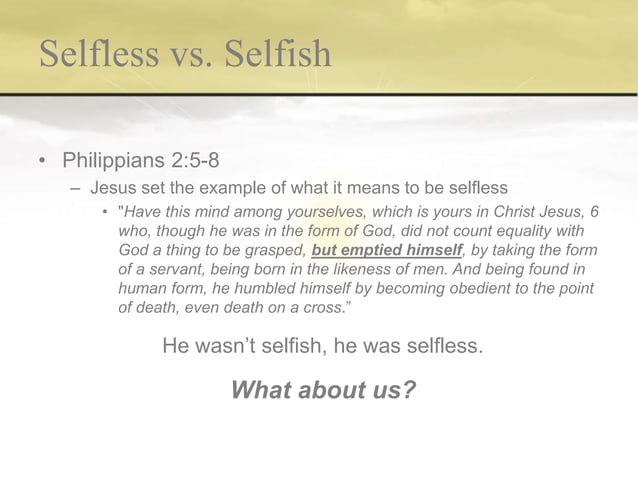 selfish versus self and other people ont | PPT