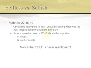 selfish versus self and other people ont | PPT