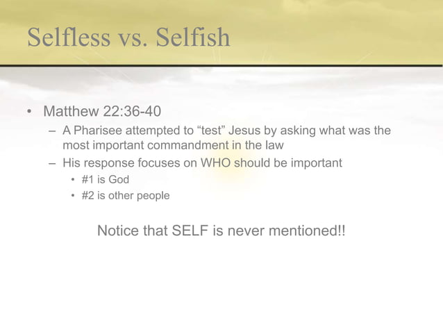 selfish versus self and other people ont | PPT