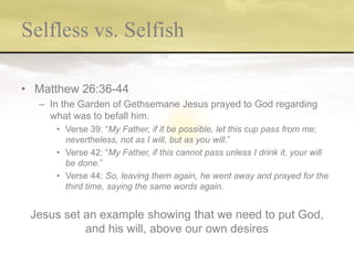 selfish versus self and other people ont | PPT