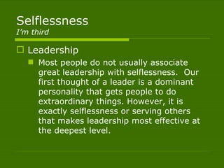 Selflessness PPT