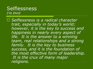 Selflessness | PPT