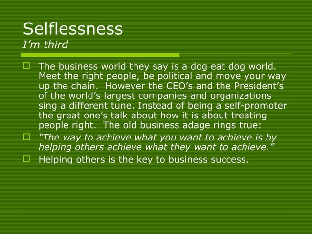 Selflessness | PPT | Christianity | Religion & Spirituality