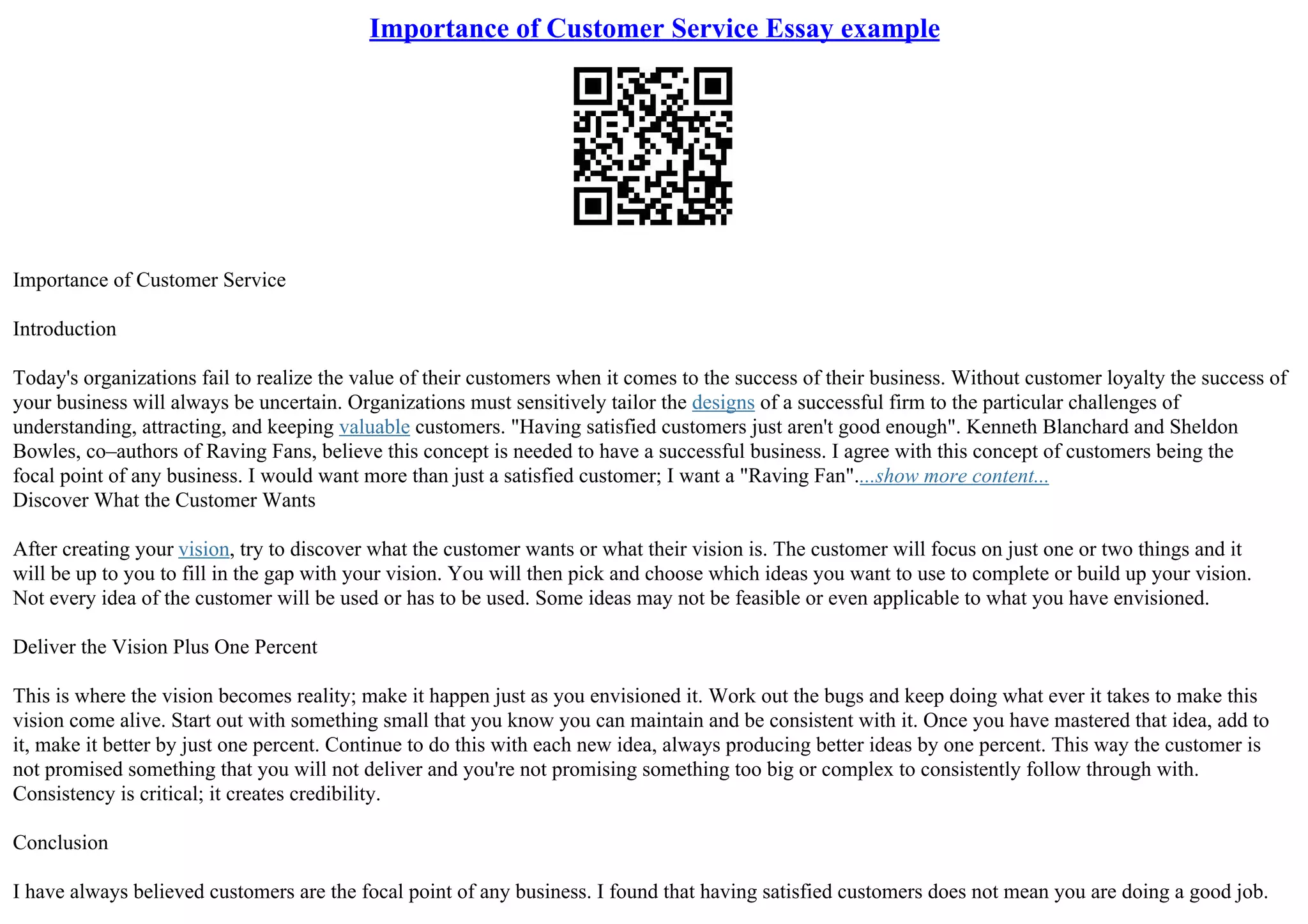 Selfless Service Essay | PDF