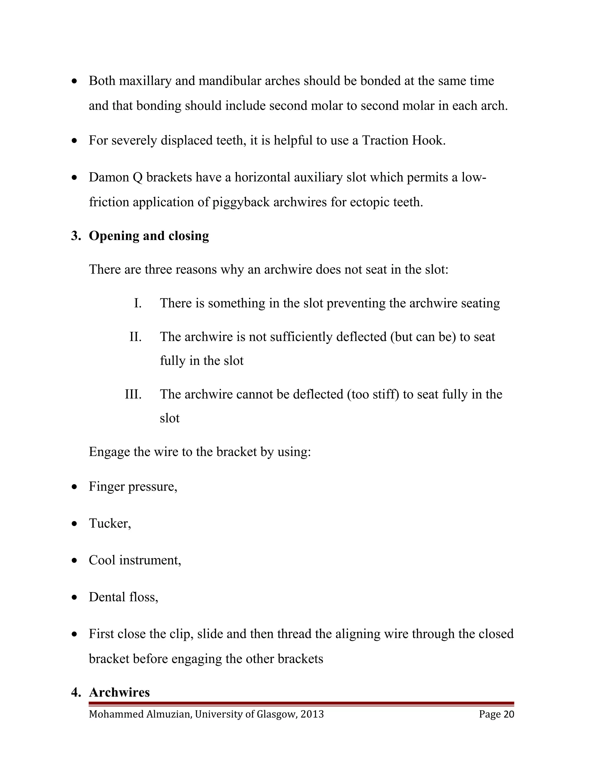 Self ligating brackets for orthodontists by Almuzian | DOC
