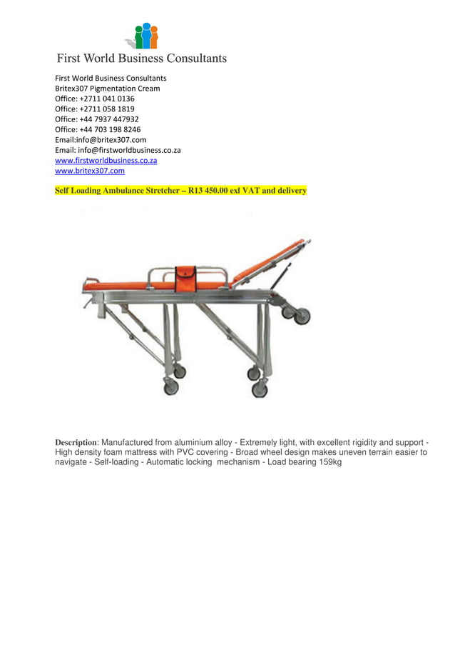 Self loading ambulance stretcher | PDF