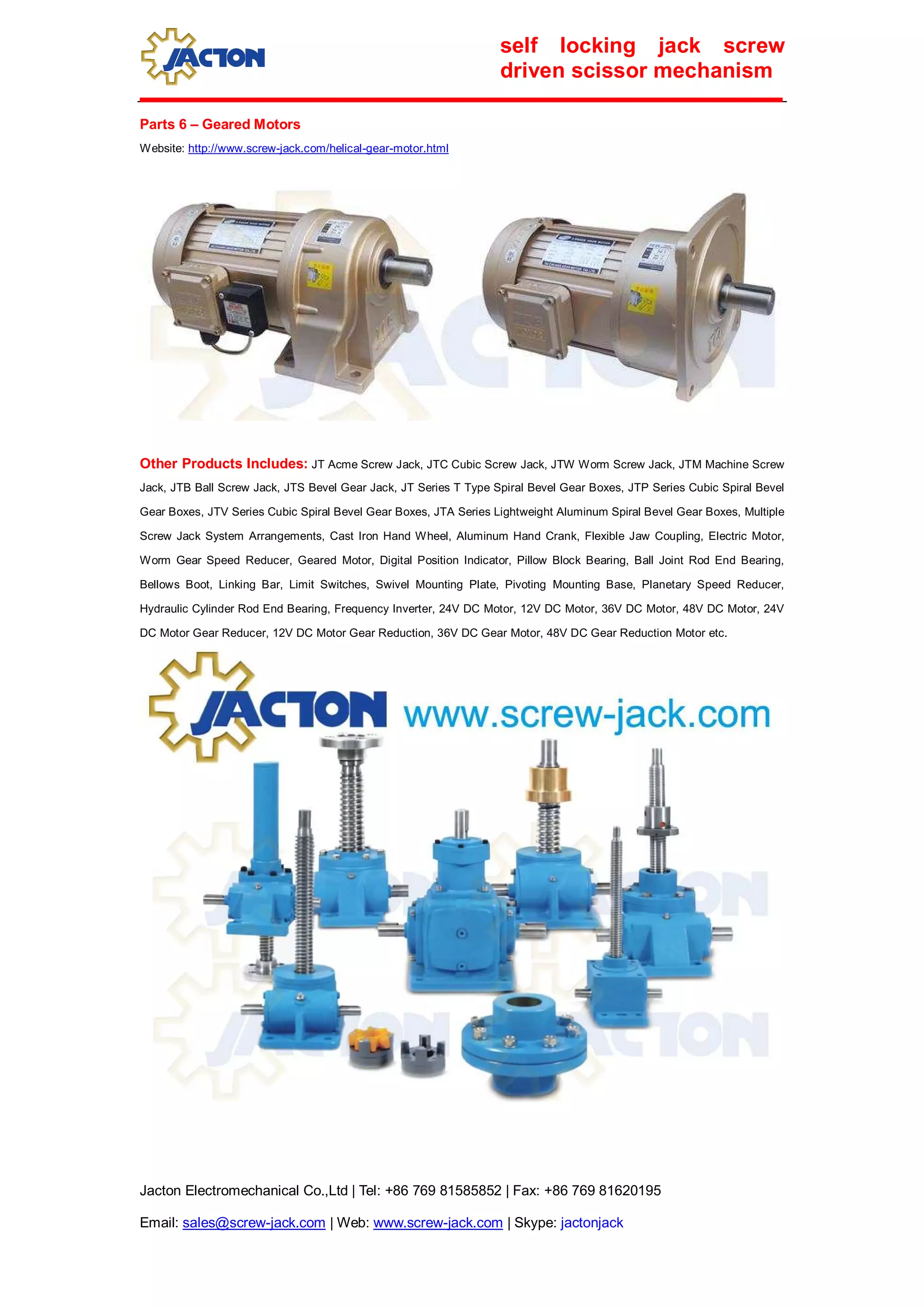 Self locking jack screw driven scissor mechanism, worm gear screw jack style scissor lift system ...