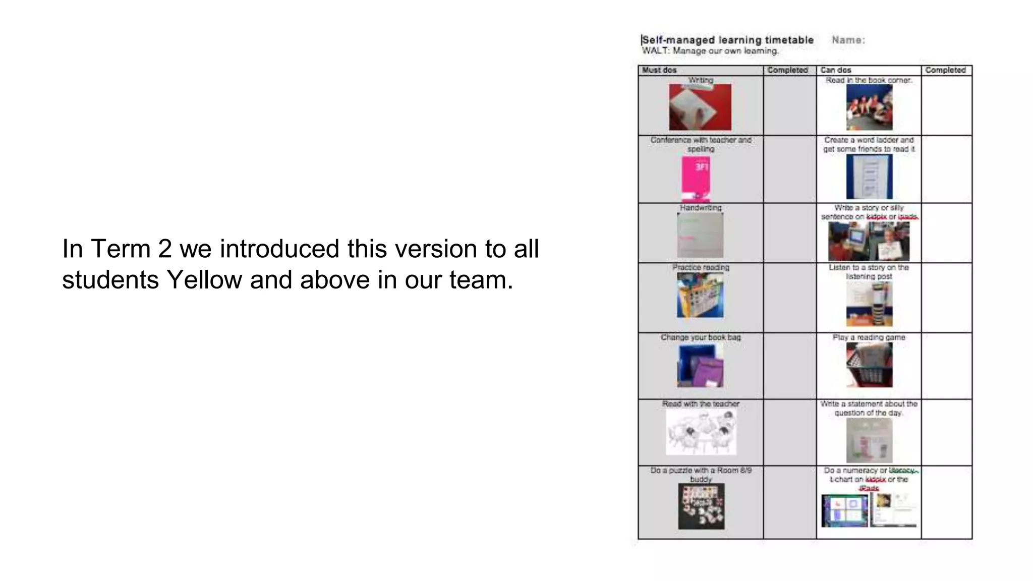 Self managed timetables. | PPT