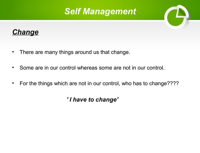 Self management | PPT