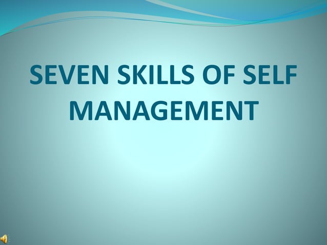 Self management ppt | PPTX